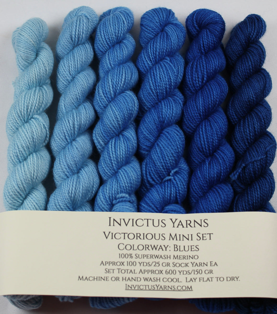 Blues Victorious Mini Kit fingering weight yarn – Invictus Yarns