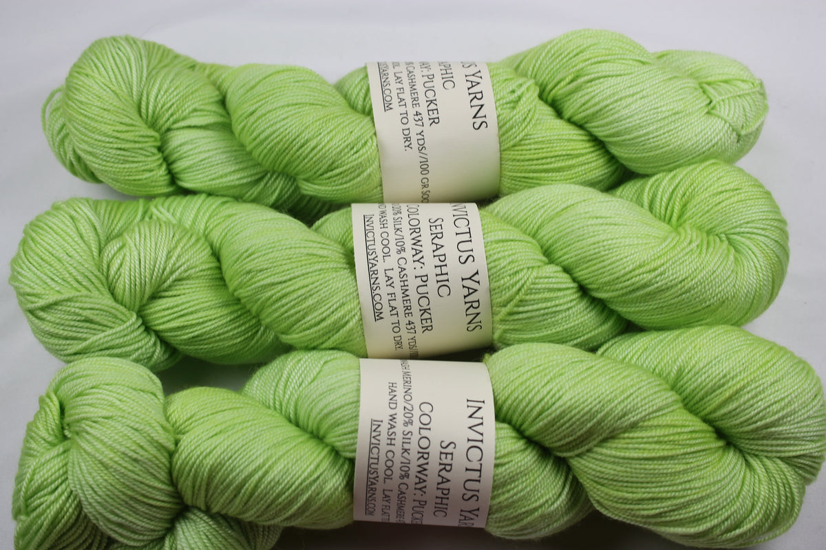 Pucker Seraphic 70/10/20 MCS fingering weight sock yarn – Invictus Yarns