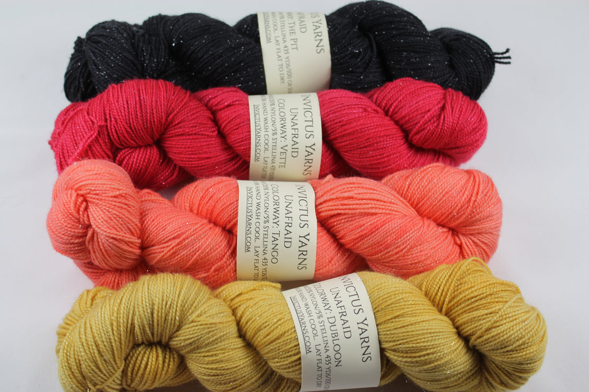 4-skein Unafraid Shawl Set DPTV – Invictus Yarns